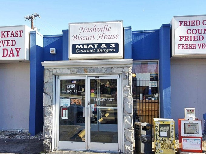 "Breakfast Served All Day" – four beautiful words that promise fluffy biscuits whenever the craving strikes at this Nashville gem.