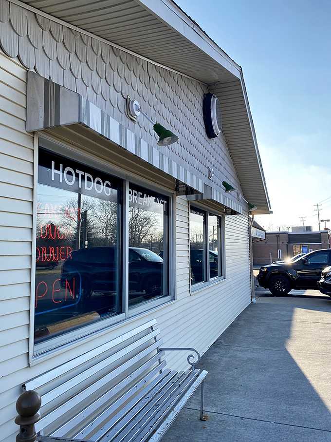 That bench outside Nutcracker Family Restaurant isn't for show—it's for the food coma recovery after you've tackled their legendary breakfast platters!