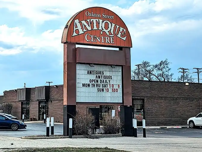 That distinctive arched sign stands like a portal to the past—your treasure-hunting adventure starts here.
