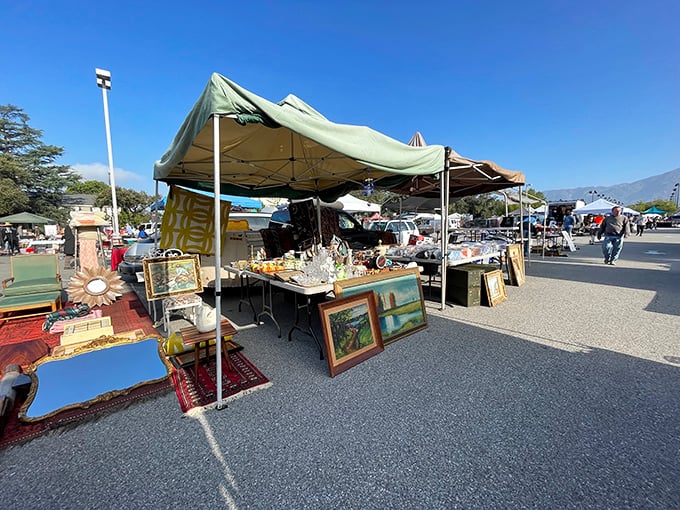 Antique furniture and vintage finds create an outdoor museum where everything's actually for sale.
