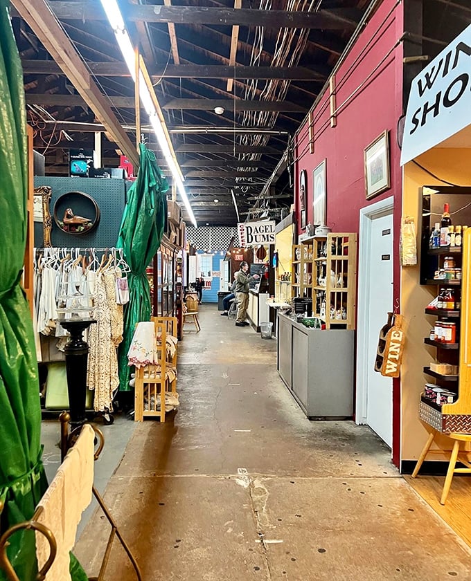Narrow aisles packed with possibilities make every turn a potential jackpot discovery moment.