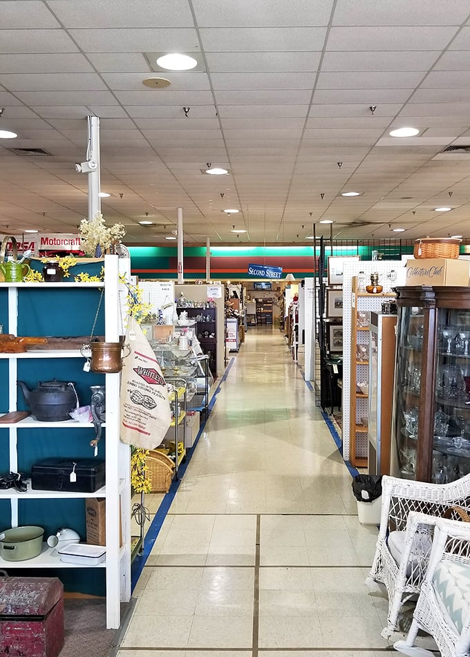 Long aisles of organized chaos – where one person's castoffs become another's conversation pieces.