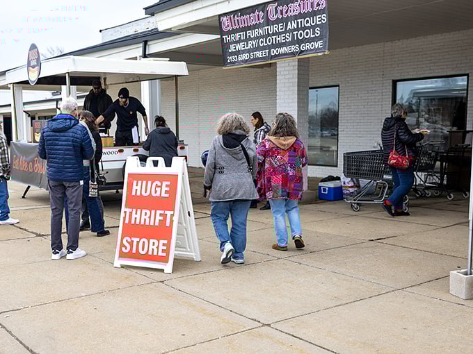When the "HUGE THRIFT STORE" sign calls your name, you know serious bargain hunting adventures await inside.