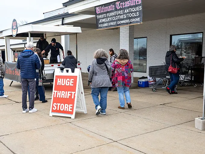 When the "HUGE THRIFT STORE" sign calls your name, you know serious bargain hunting adventures await inside.