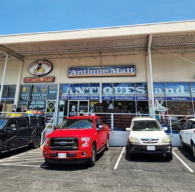 Multiple dealers under one massive roof create an antique lover's paradise worth exploring all day.