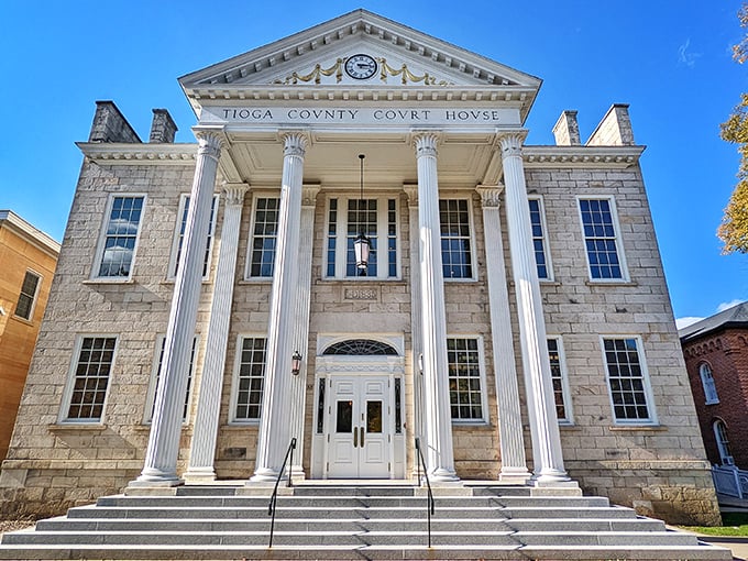 That courthouse commands respect like a distinguished grandfather - all columns and character, watching over generations of townsfolk.