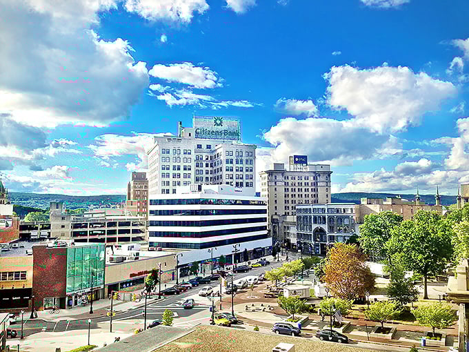 Stately buildings watch over Wilkes-Barre's streets, where affordable dining spots await discovery around every corner.