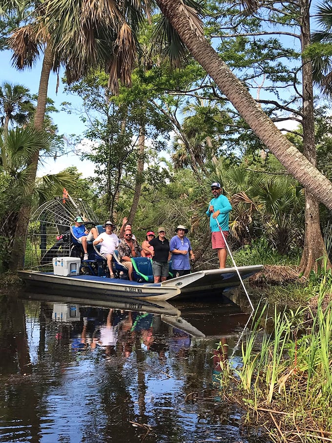 Gliding through Apalachicola's backwaters on an airboat tour – where alligator sightings and bird-watching combine for nature's version of dinner and a show.