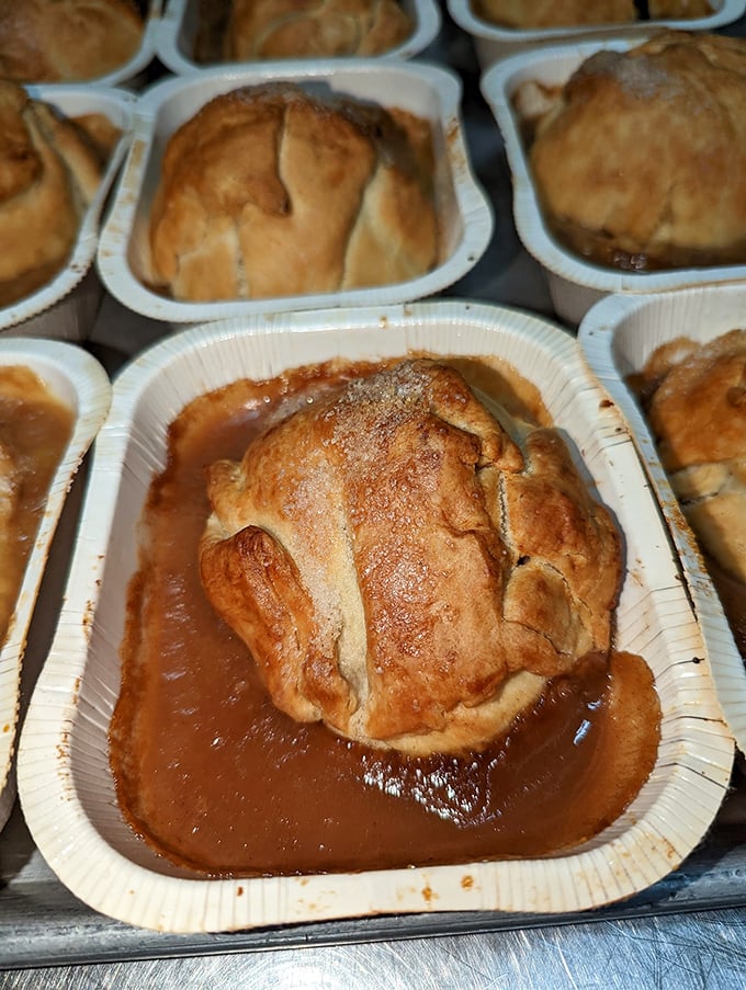 Behold the legendary apple dumpling—a whole apple wrapped in flaky pastry and bathed in cinnamon-caramel sauce. Diet plans enter at their own risk!