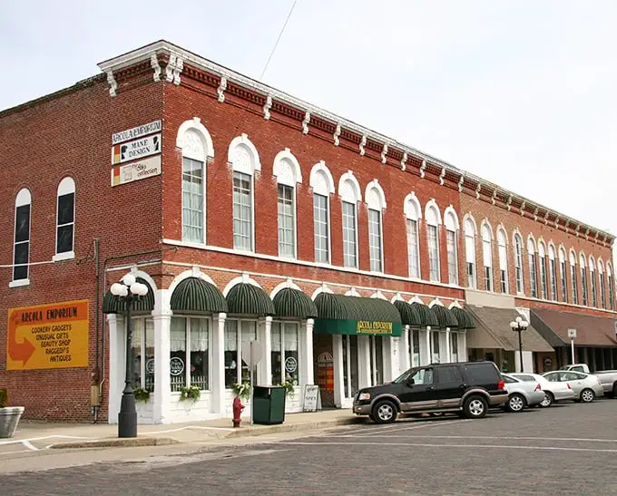 The Arcola Emporium building showcases the town's well-preserved 19th-century architecture, with ornate details that modern buildings can only dream of replicating.