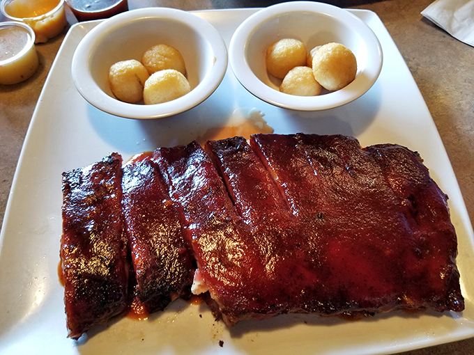 These ribs don't just fall off the bone—they practically leap into your mouth. The glossy sauce caramelizes into a sweet-savory lacquer that's worth the napkin usage.