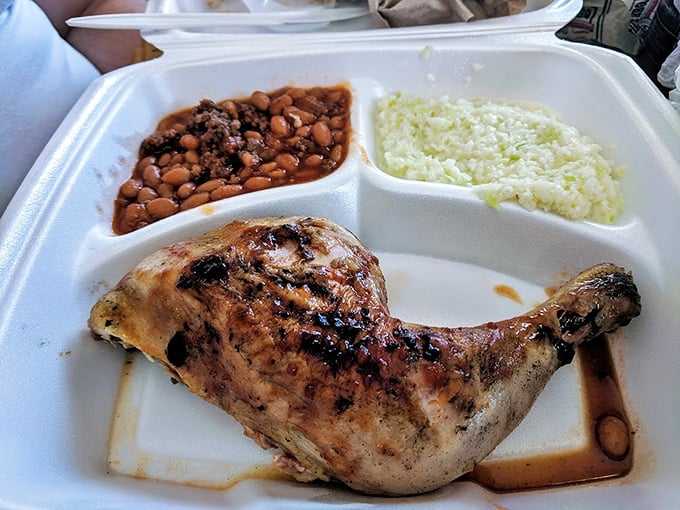 Southern comfort on a plate—smoky chicken, beans simmered to perfection, and rice that's ready to soak up every last drop of flavor.