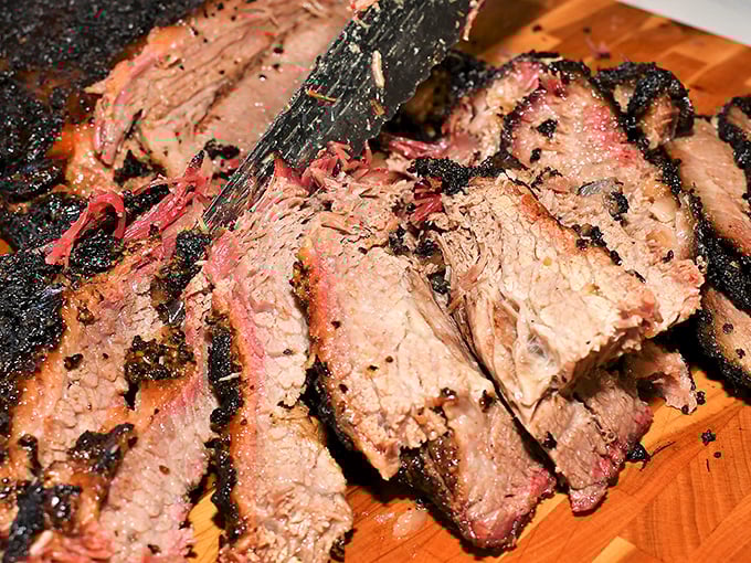 That pink smoke ring is like a halo on beef – proof that good things come to those who wait.