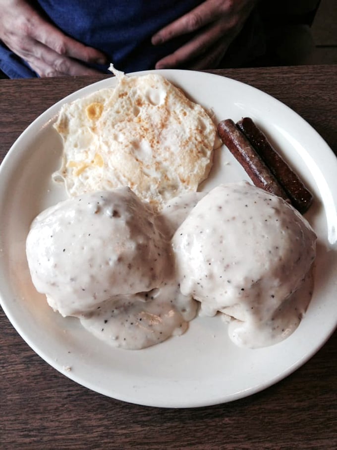This is what happens when biscuits and gravy achieve their final form – resistance is futile.
