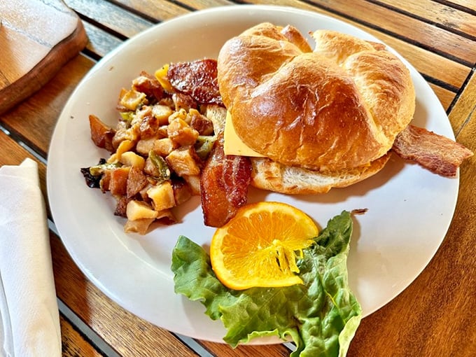 Now that's what I call a power breakfast – enough fuel to hike to North Carolina and back.