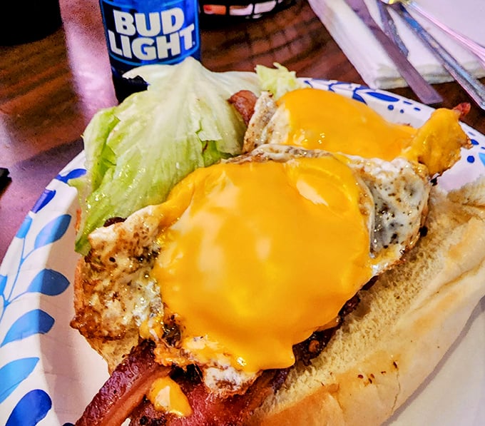 This breakfast hoagie doesn't just say good morning – it belts it out with melted cheese cascading over eggs and meat like a sunrise worth waking up for.