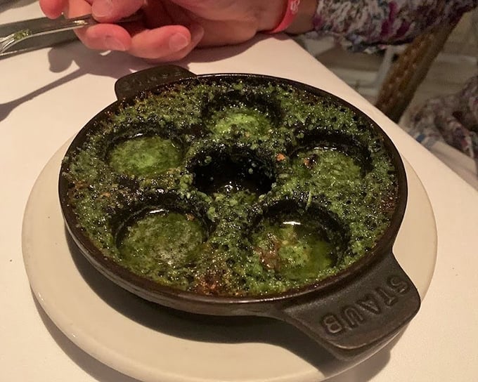 Escargot that could make even the most skeptical diner say "oui, s'il vous plaît!" Burgundy butter sauce: the real hero here.