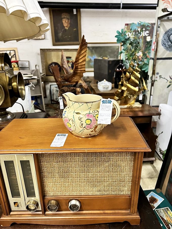 This isn't just a vintage radio—it's a time machine disguised as furniture. Imagine the families who gathered around it for FDR's fireside chats.
