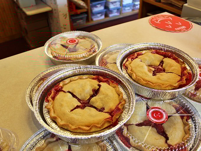 These golden-crusted cherry pies aren't just desserts—they're the reason GPS was invented. "Destination: worth the drive."