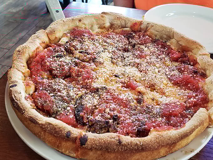 Chicago-style pizza that makes Midwesterners nod with respect. That crust isn't just holding toppings—it's cradling dreams.