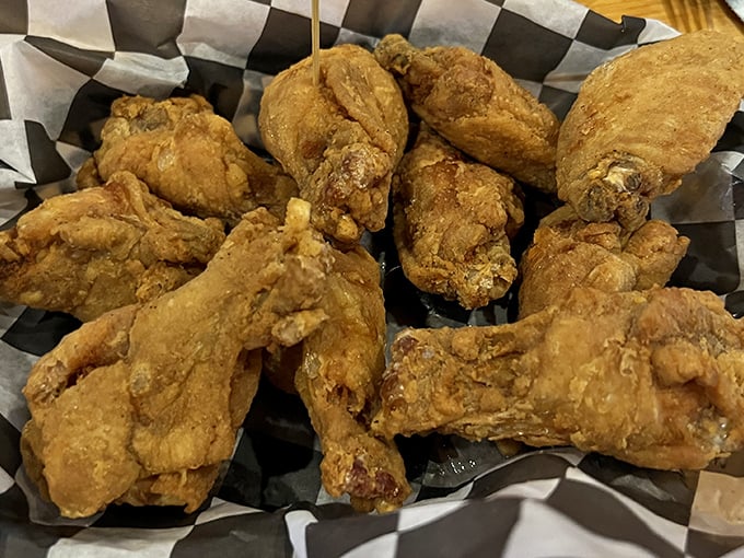 Golden-fried perfection in a basket – these wings aren't just food, they're an experience worth crossing county lines for.