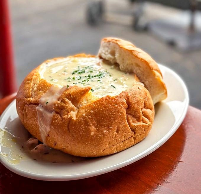 Not just chowder—it's a bread bowl revelation! This creamy masterpiece has convinced many East Coasters to extend their California stay.