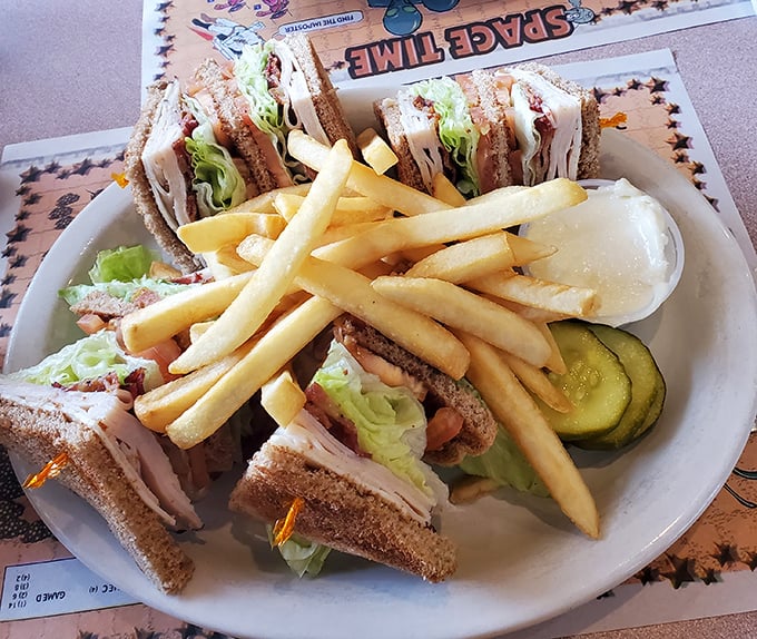 This club sandwich doesn't need a fancy introduction – it lets those perfectly stacked layers do all the talking.