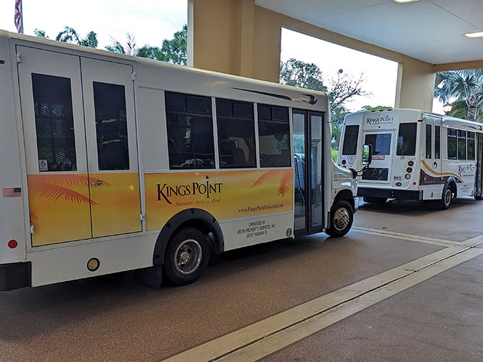 The Kings Point shuttle service – because sometimes even paradise residents need a lift to the clubhouse or grocery store.