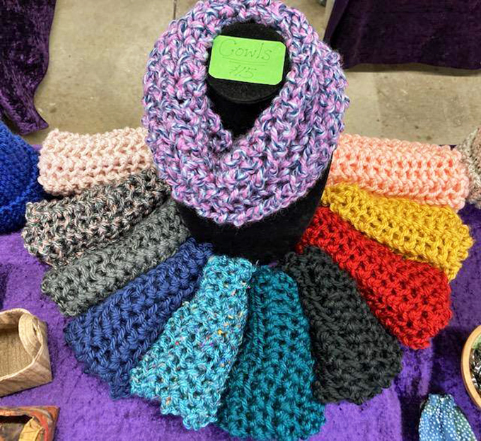 Handcrafted cowls in every color imaginable—because Pennsylvania winters demand both warmth and style. Your neck will thank you come January.