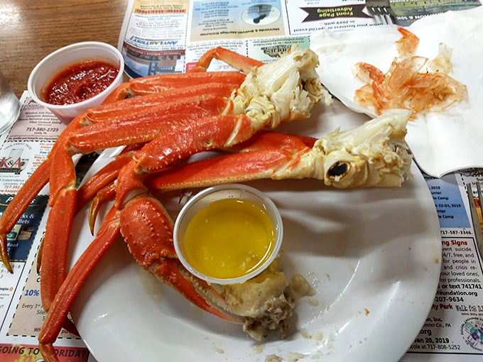 These snow crab legs aren't just good "for Pennsylvania" – they're the kind of seafood that would make a coastal chef nod in respectful approval.