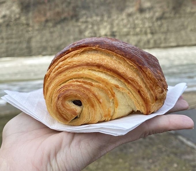 Behold the humble croissant in its natural glory—architectural perfection that makes you wonder if butter should be classified as a controlled substance.