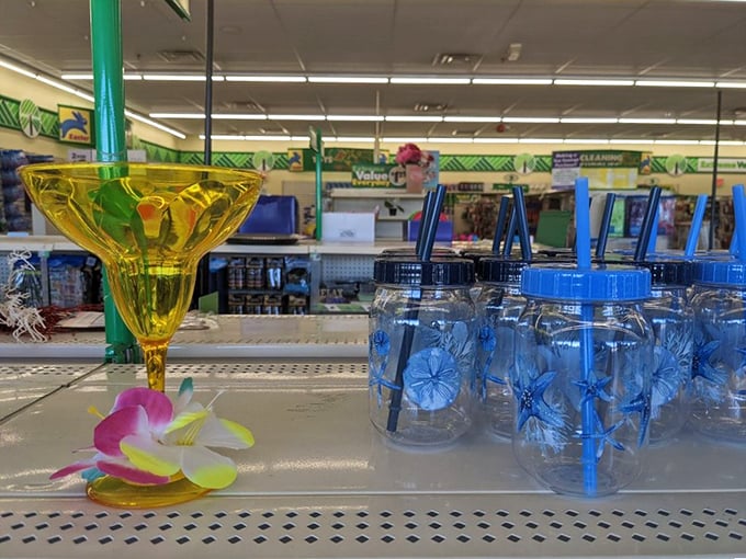 Colorful drinkware that doesn't require a second mortgage—from whimsical margarita glasses to mason jars that scream "Pinterest project waiting to happen."