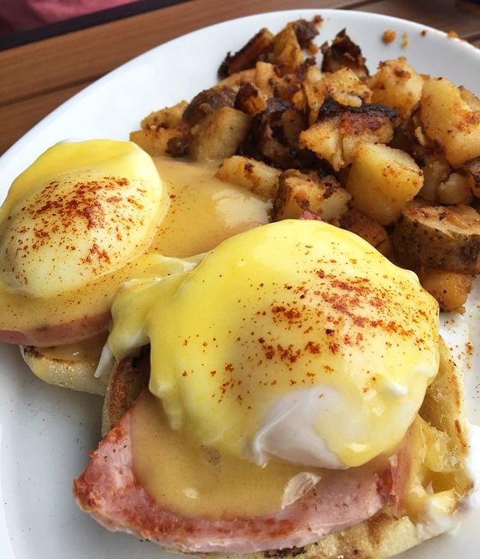 These eggs Benedict aren't just breakfast—they're a masterpiece of perfectly poached eggs, smoky ham, and hollandaise that belongs in the Cleveland Art Museum.
