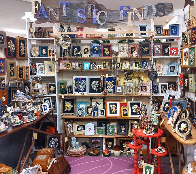 "Fantastic Finds" indeed! This jewelry display transforms forgotten heirlooms into wearable art, each piece telling a story from decades past.
