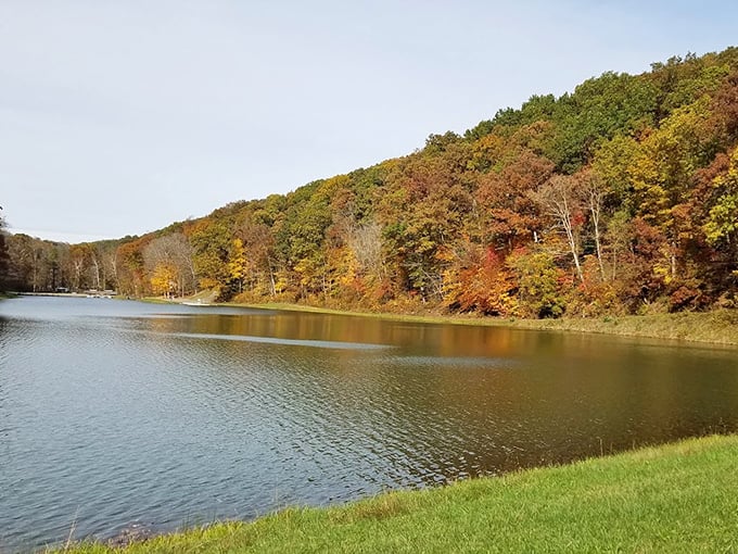 Fall's finest fashion show happens lakeside. Mother Nature doesn't need a runway when she can drape these hills in crimson and gold that would make designers weep.