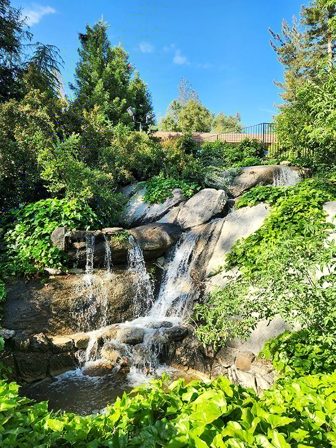 This little waterfall is Oakhurst's version of a meditation app – the soothing soundtrack comes with actual fresh air and sunshine.