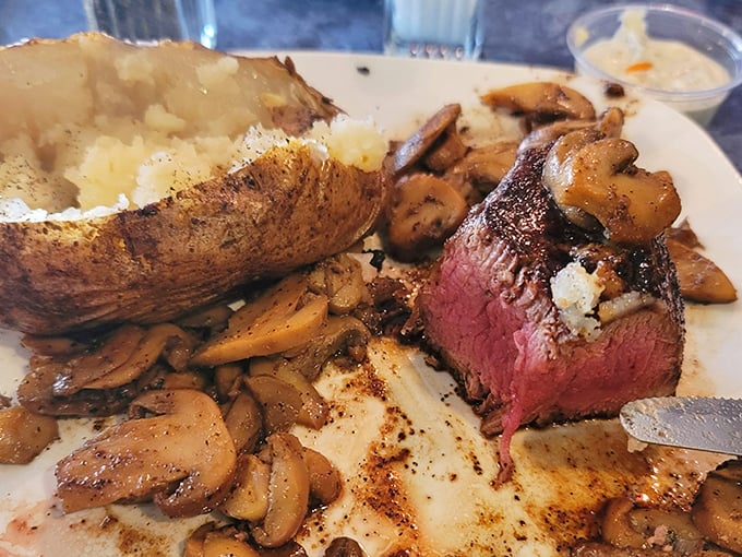 This filet mignon just made every other steak in Florida file for unemployment – perfectly pink and unapologetically delicious.