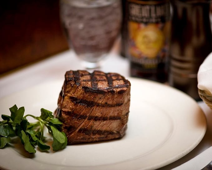 Behold the star of the show—a filet mignon so perfectly executed it deserves its own Broadway musical. Simple presentation lets quality speak volumes.