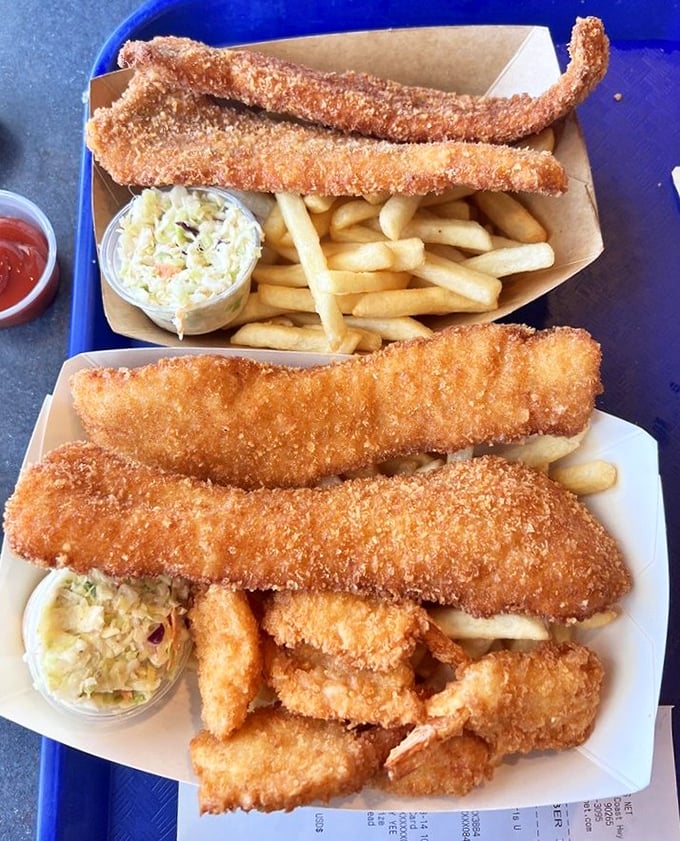 Golden perfection meets crispy excellence – fish and chips that would make even the pickiest eater reconsider everything.