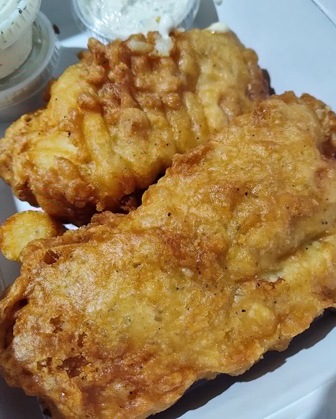 Golden-battered fish that would make Lake Michigan proud. This isn't just fried fish—it's edible sunshine with a crunch that echoes across the Northwoods.
