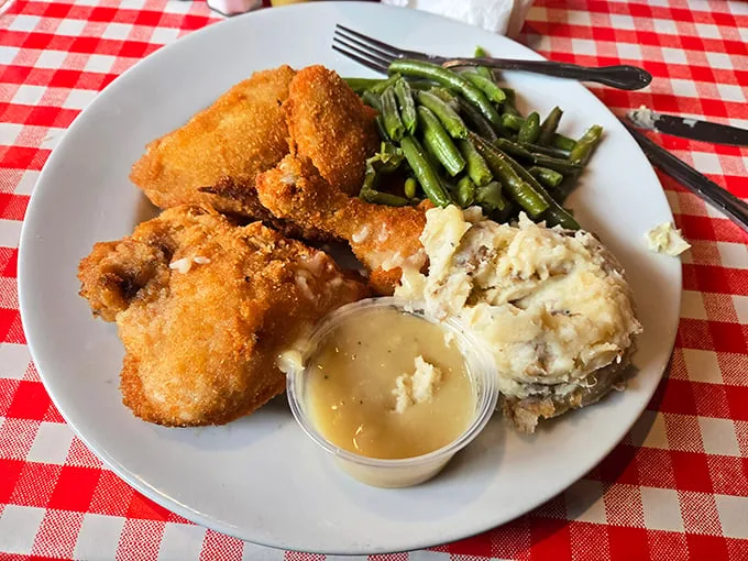 Golden-brown perfection that makes you question every other fried chicken you've ever eaten. The sides aren't afterthoughts – they're worthy companions.