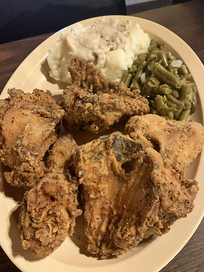 Golden-brown perfection that makes you question every other fried chicken you've ever eaten. The crunch heard 'round Indiana.