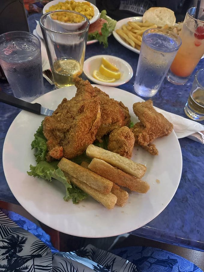 Golden-brown perfection on a plate. This fried chicken doesn't just talk the talk—each crunchy, juicy bite walks the delicious walk.