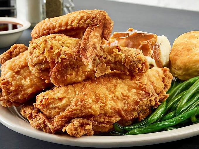Golden-brown perfection that makes Colonel Sanders look like an amateur. This fried chicken doesn't just speak—it sings a Southern symphony.