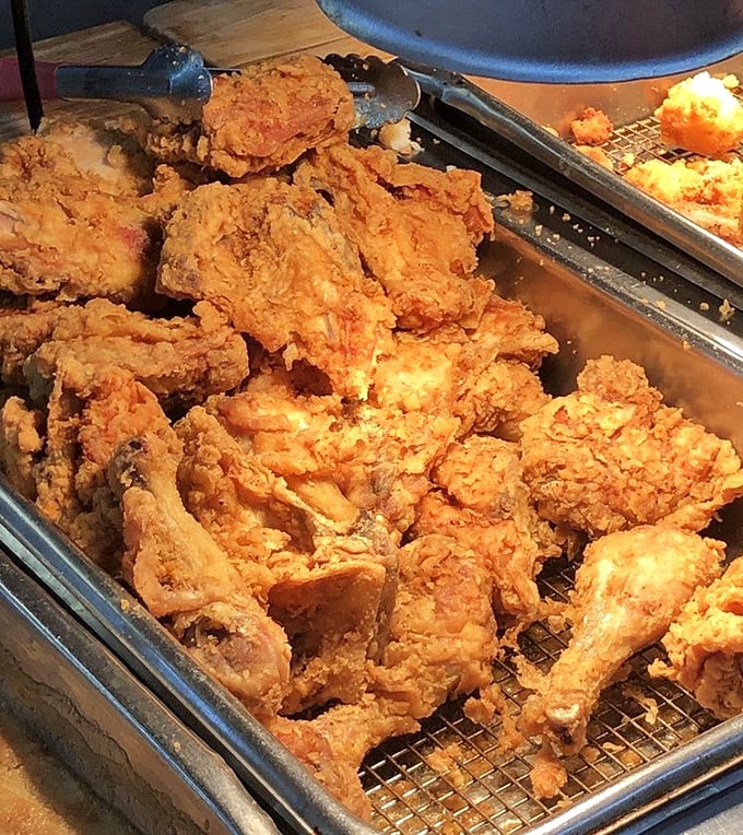 This isn't just fried chicken; it's edible gold—crispy, juicy perfection that might just ruin all other fried chicken for you.