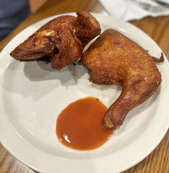 Golden perfection achieved – this fried chicken delivers that satisfying crunch followed by tender, juicy bliss.