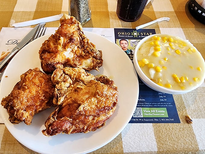 Behold the golden standard: crispy perfection that makes every other fried chicken experience feel like amateur hour.
