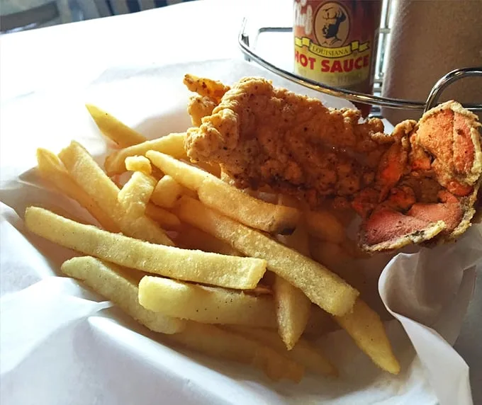 Golden-fried lobster tail that's crispy outside, tender inside – proof that sometimes the best things in life require a little crunch.