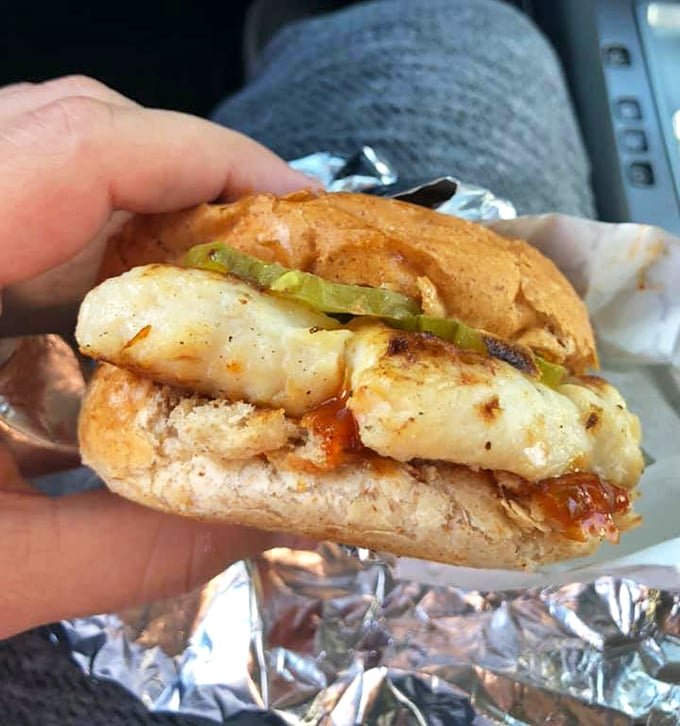 The legendary Galley Boy in all its glory—two special sauces playing harmony while that signature olive toothpick stands guard like a tiny culinary flag.