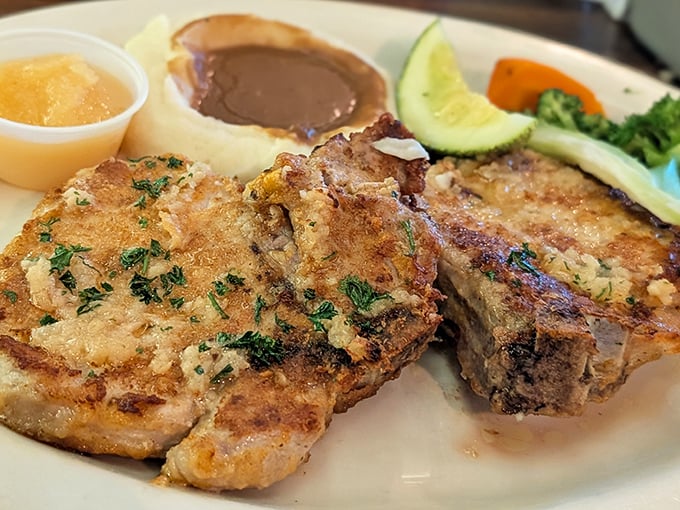 These aren't just pork chops—they're edible proof that Gilroy takes its title as Garlic Capital seriously. Worth every savory, aromatic bite.